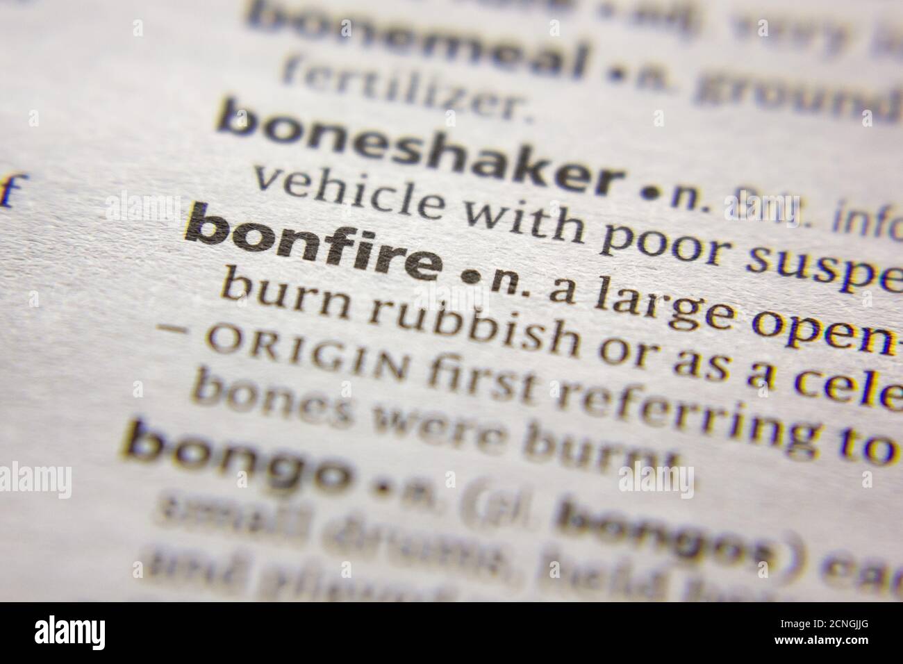 Word or phrase Bonfire in a dictionary Stock Photo - Alamy