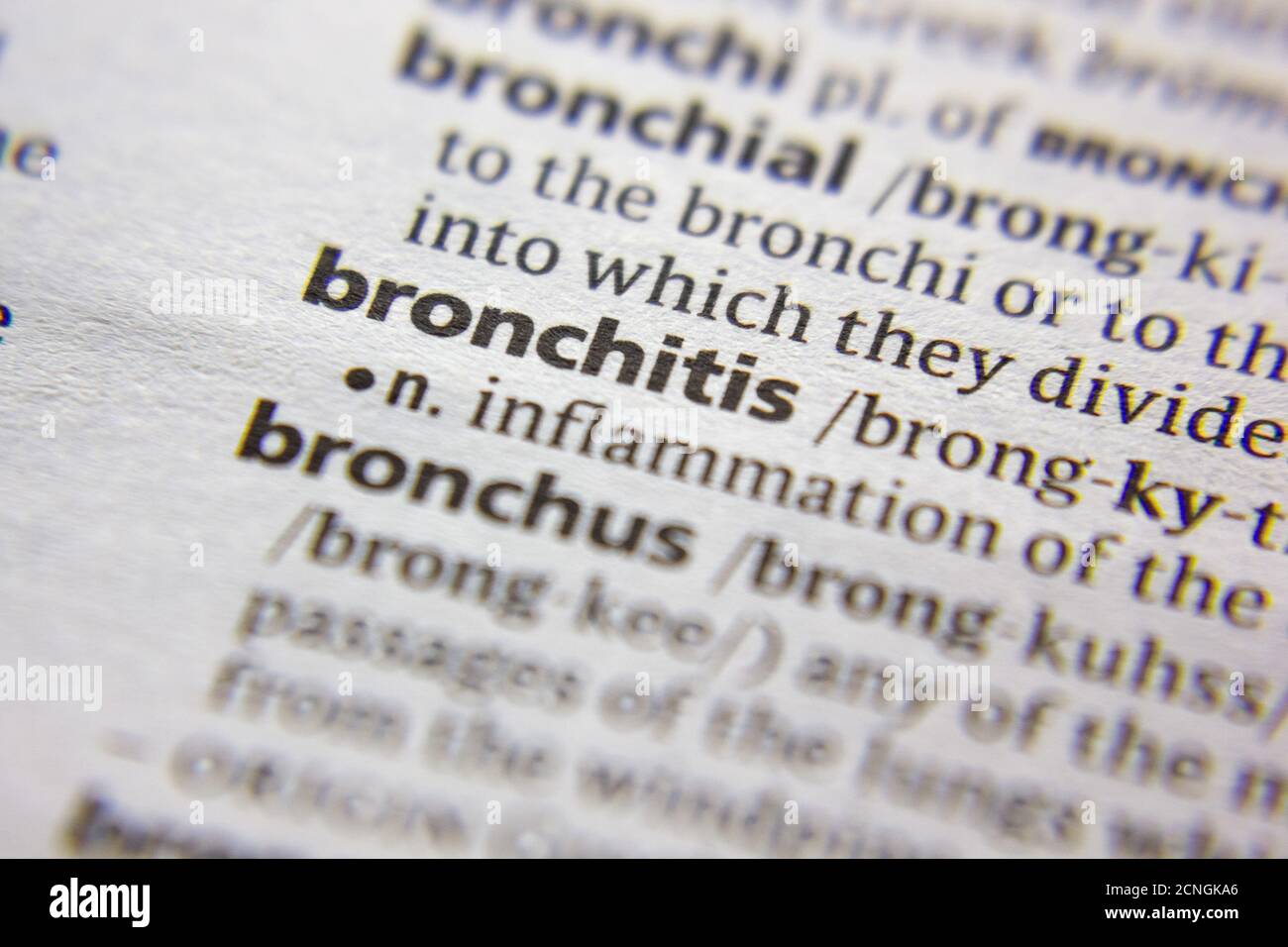 Word or phrase Bronchitis in a dictionary Stock Photo - Alamy