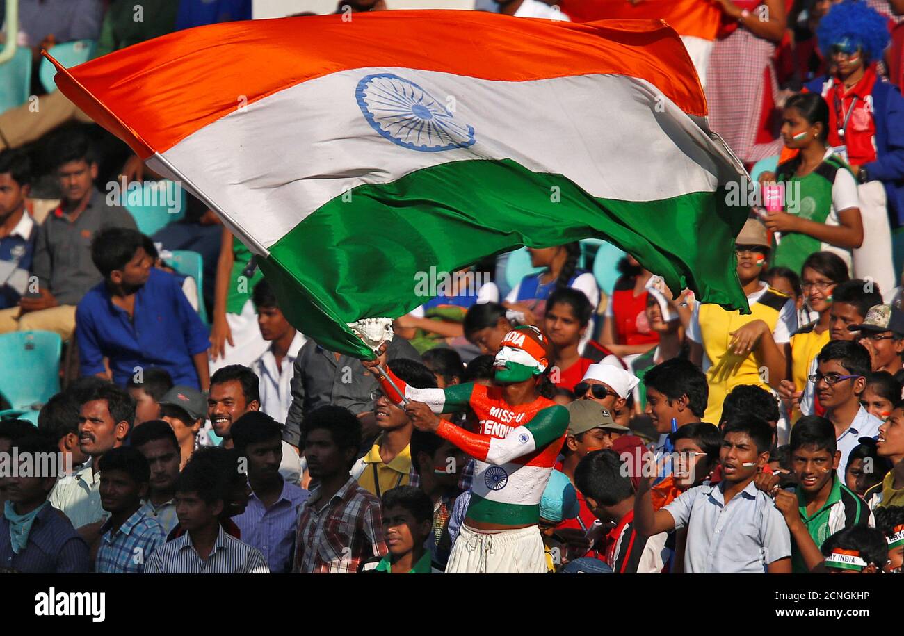 Indian Flag Cricket Stadium High Resolution Stock Photography and ...