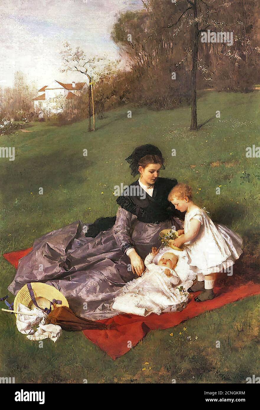 Szinyei Merse PáL - Mother and Children - Hungarian School - 19th ...