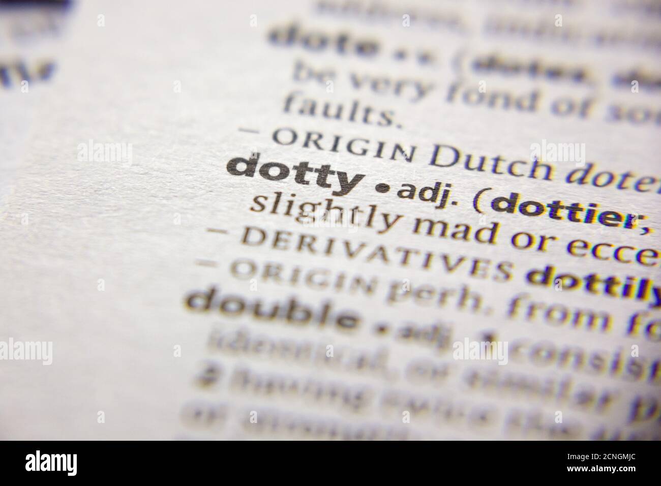 Word or phrase Dotty in a dictionary Stock Photo - Alamy