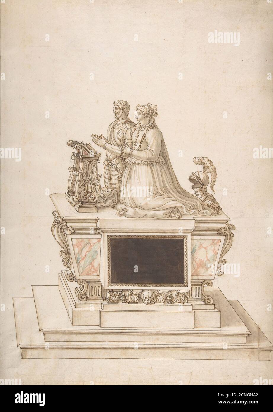 Design for a Triple Tomb, 16th century Stock Photo - Alamy