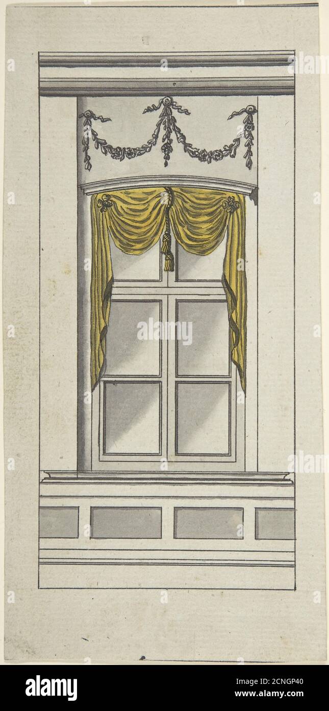 Design for a Window with Yellow Drapery, 18th century Stock Photo - Alamy