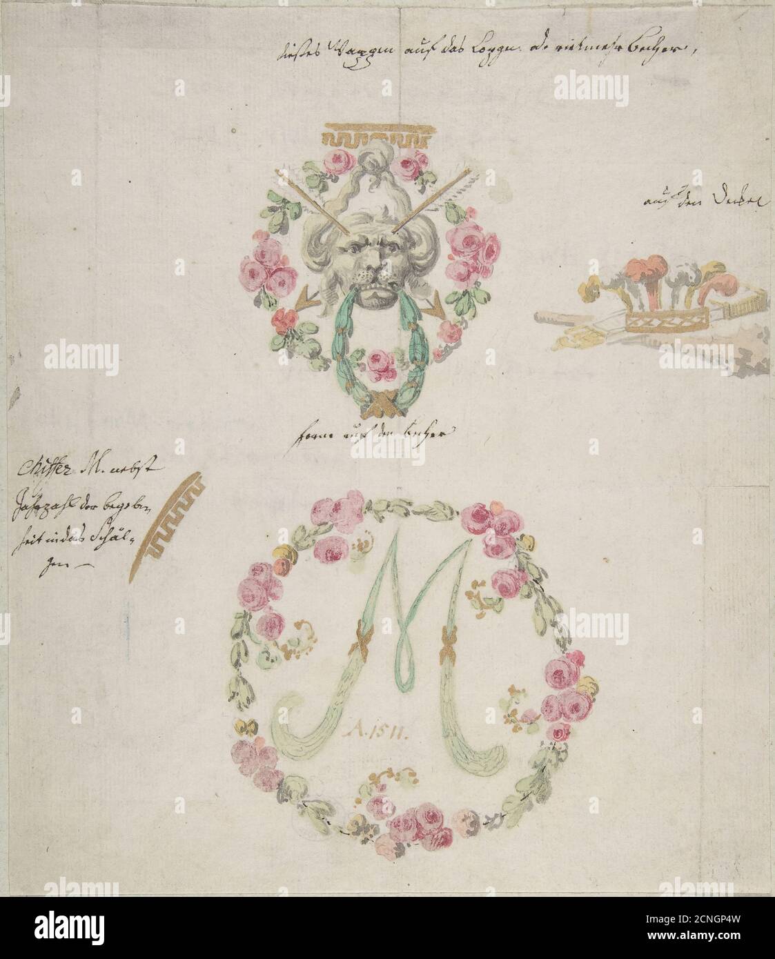 Ornamental designs for porcelain, 18th century Stock Photo - Alamy
