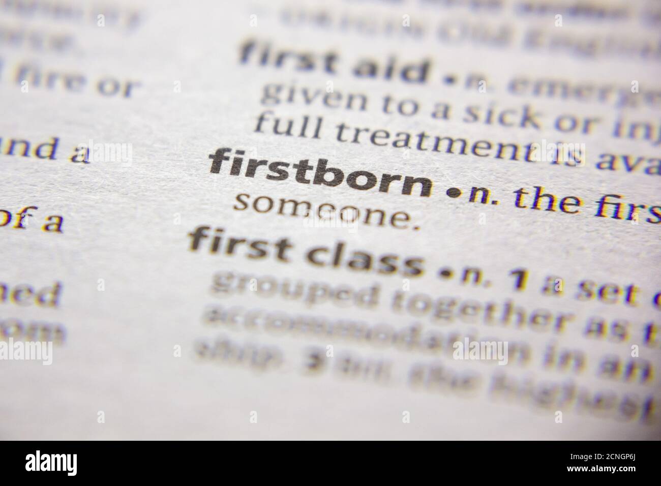 Word or phrase Firstborn in a dictionary Stock Photo - Alamy