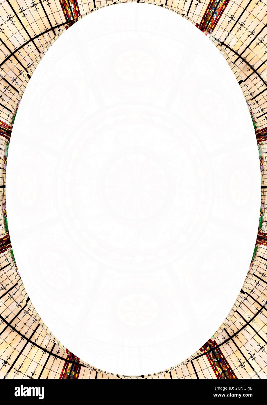 Portrait Border Design with Oval Copy Space Stock Photo - Alamy