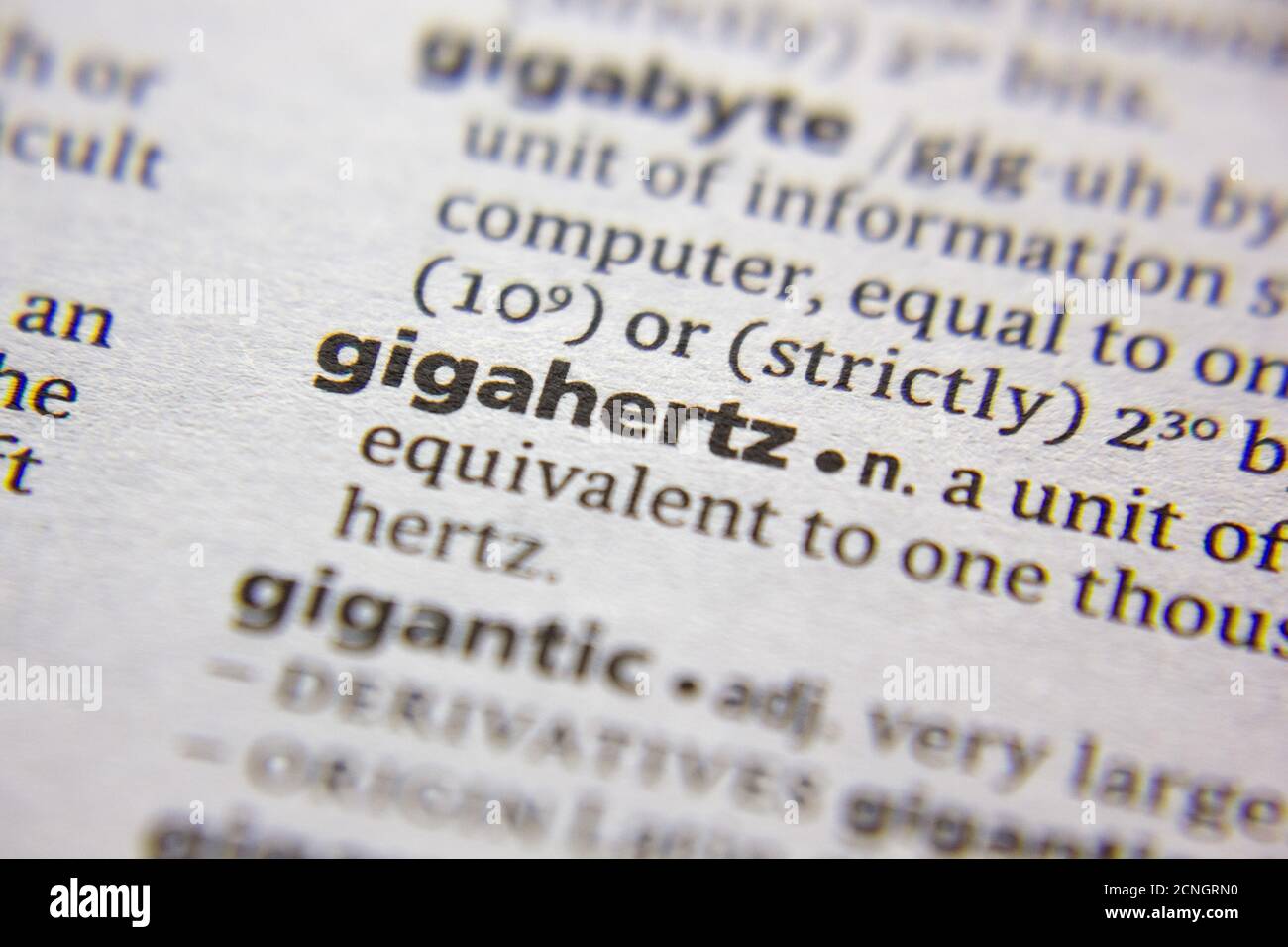 Word or phrase Gigahertz in a dictionary Stock Photo - Alamy