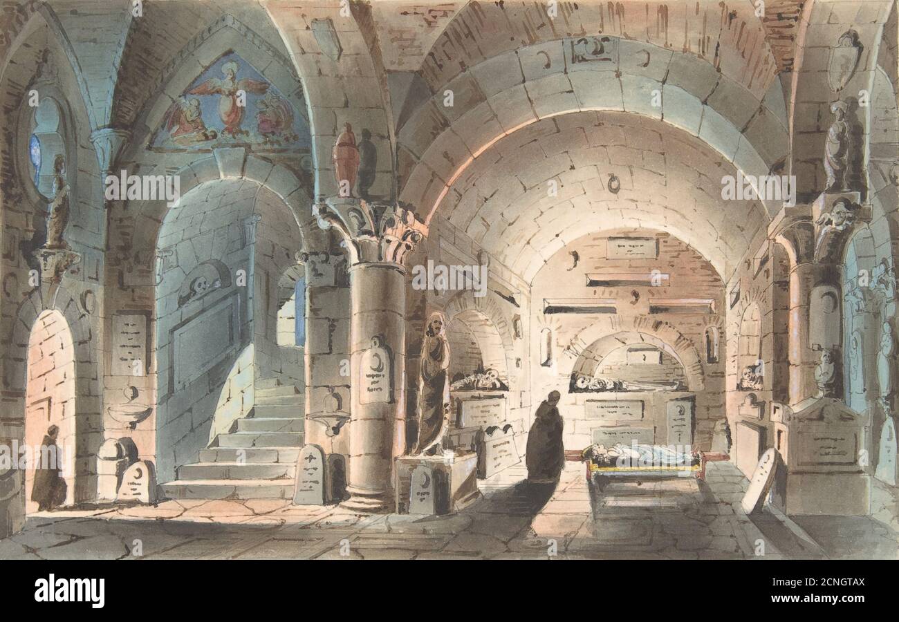 Design for a Stage Set: Crypt Scene, 1830-40 Stock Photo - Alamy