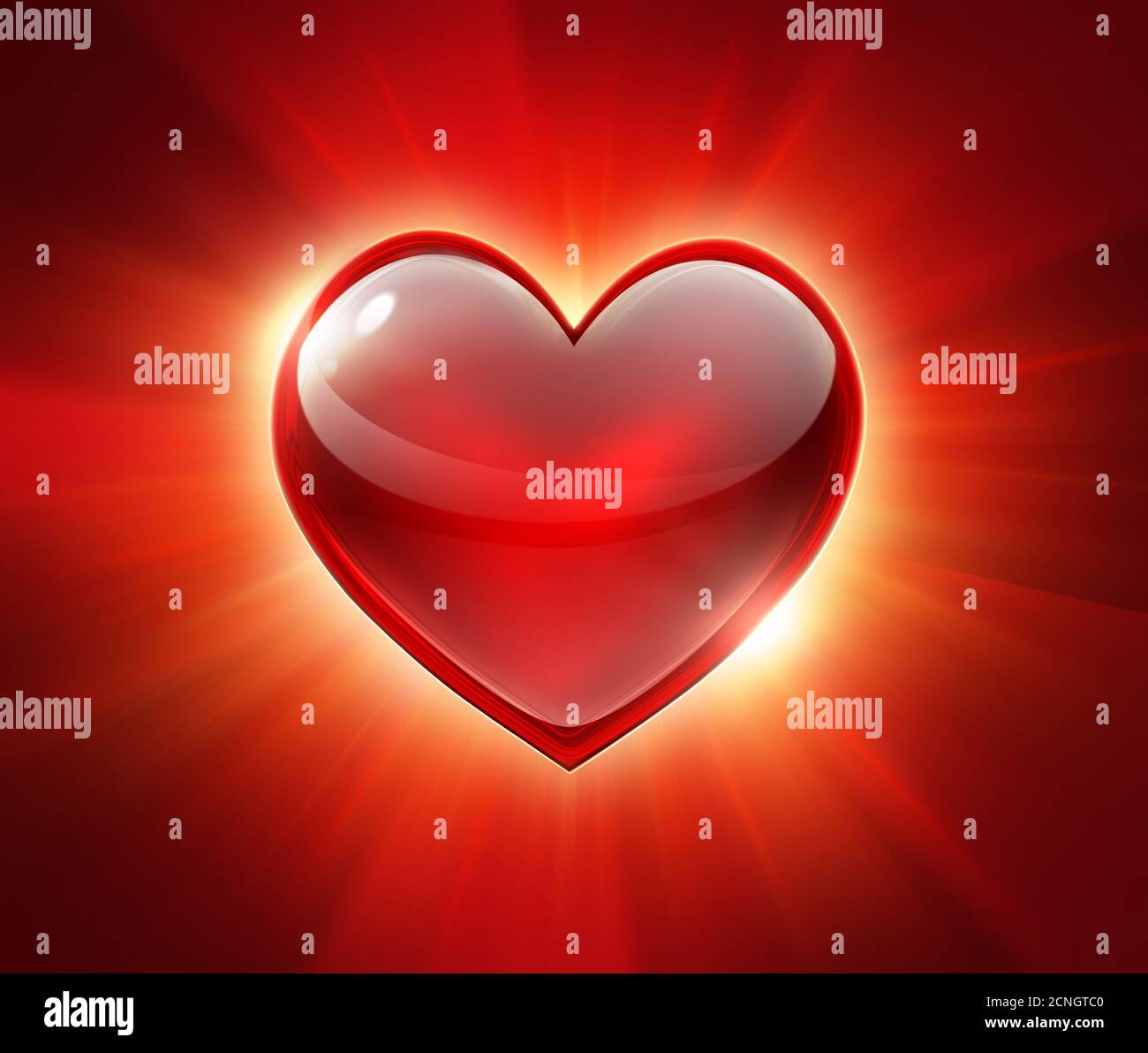 red glowing heart Stock Photo - Alamy