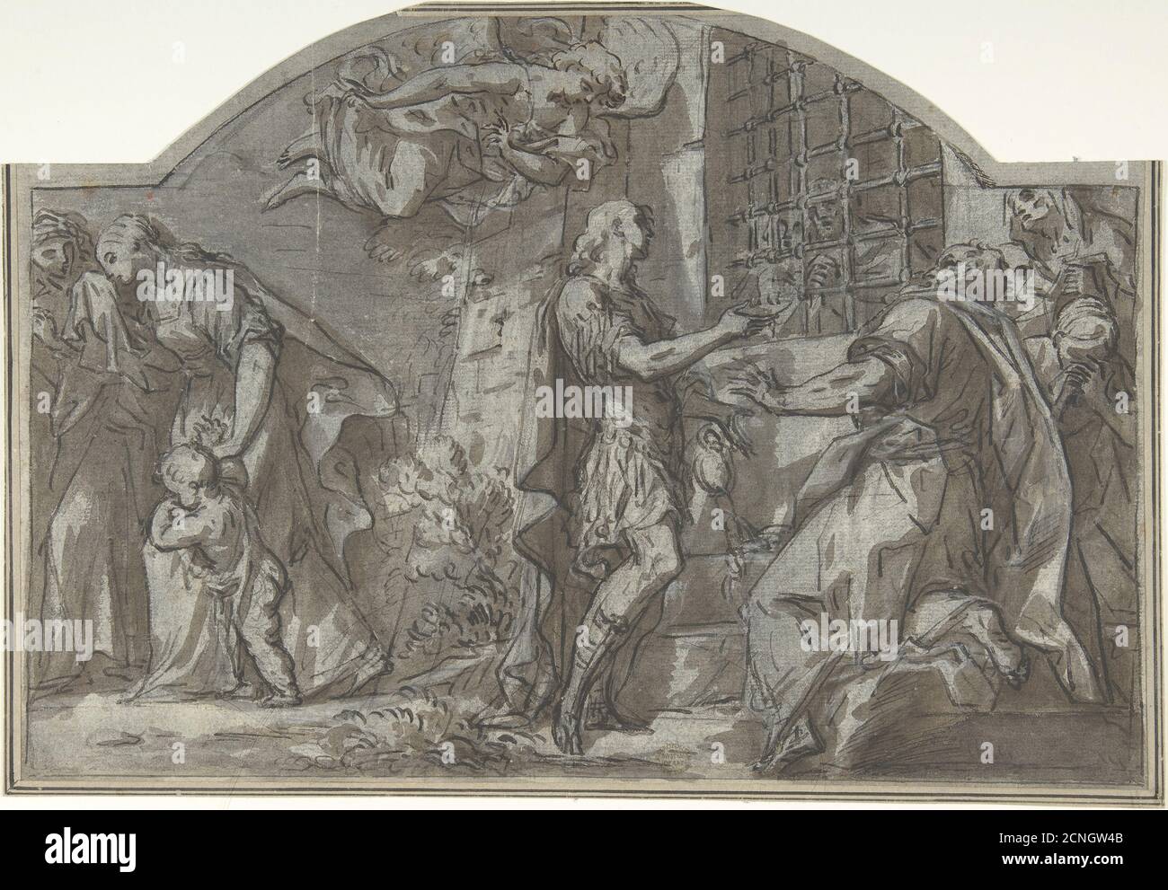 Saint Sebastian Exhorts the Christian Prisoners, 18th century Stock ...