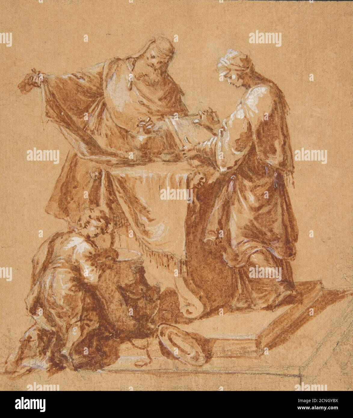 A High-Priest, the Prophetess Anna (?) and a Kneeling Boy around a ...