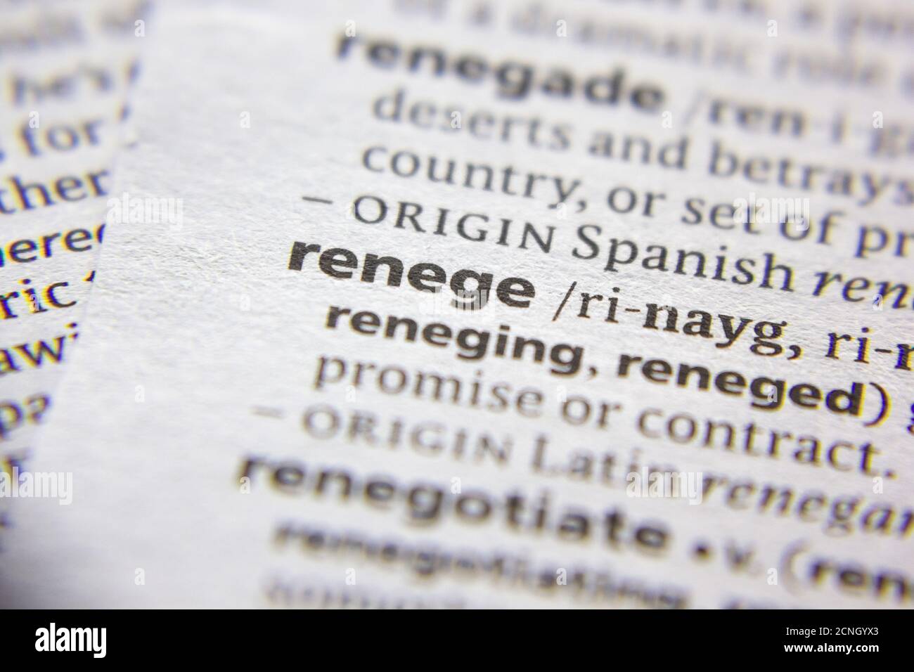 Renege hi-res stock photography and images - Alamy