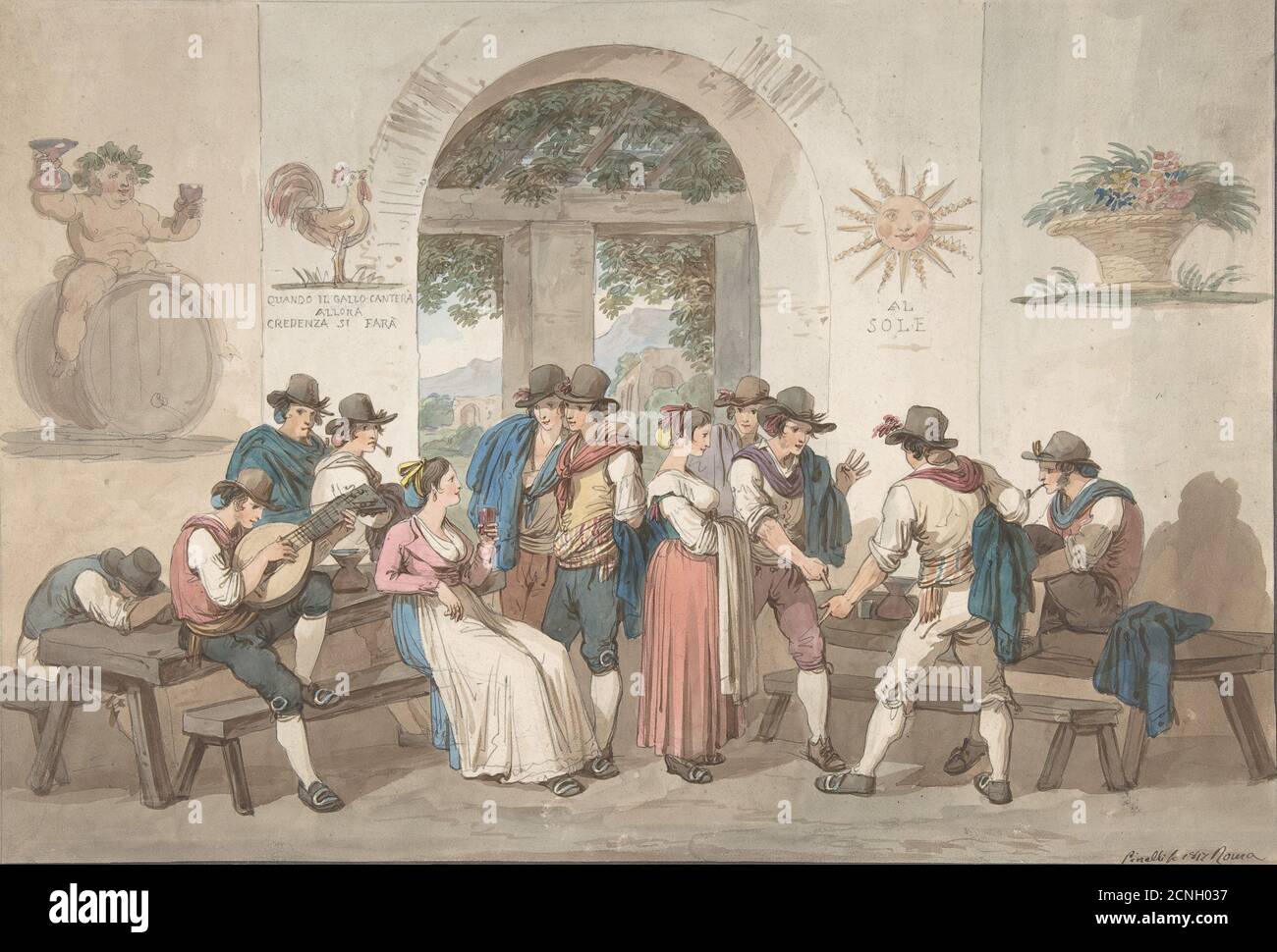 Interior of a Roman Inn, 1817., 1817 Stock Photo - Alamy