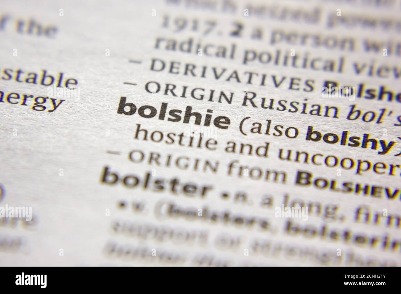 Word or phrase Bolshie in a dictionary Stock Photo - Alamy