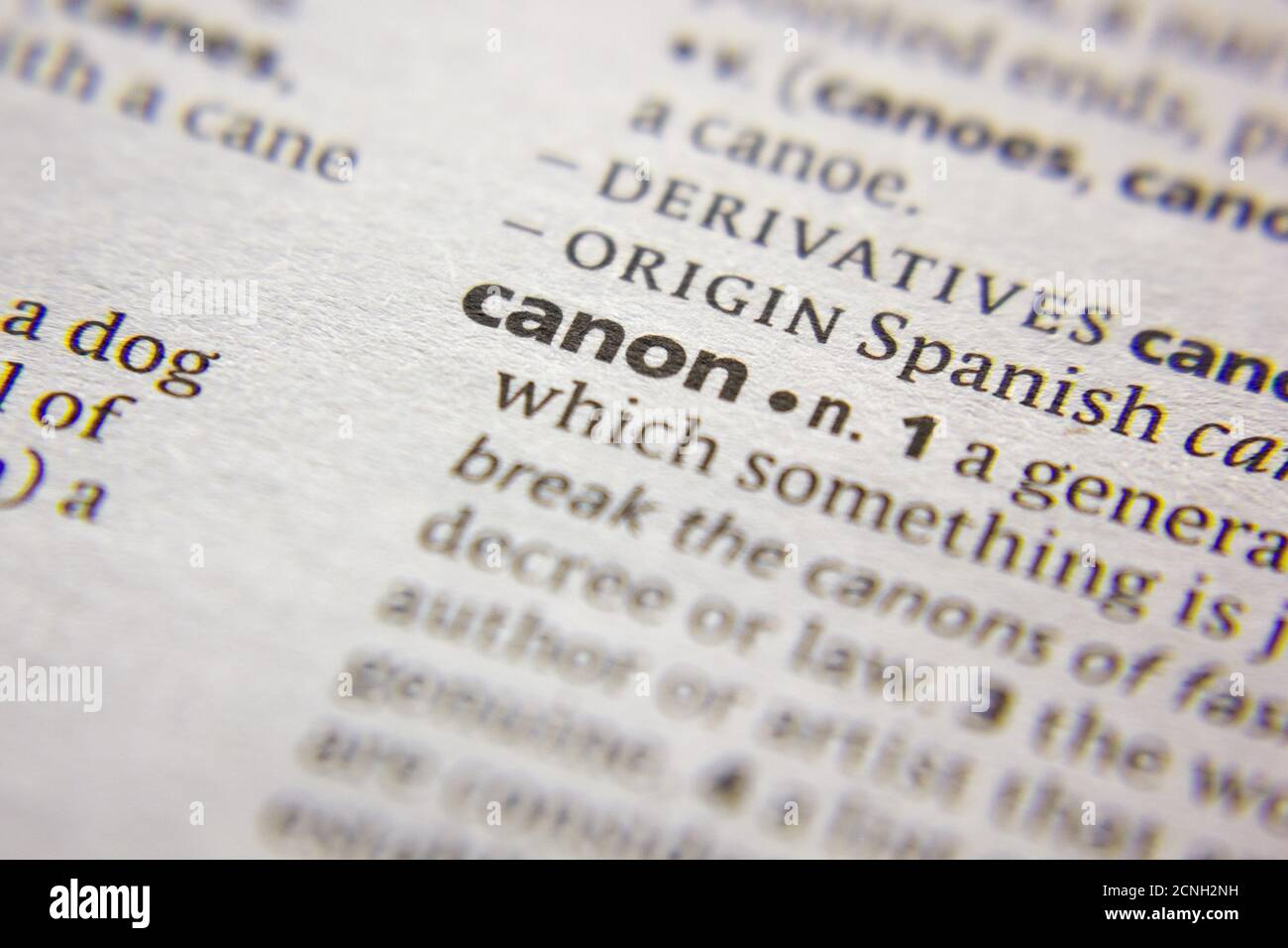 Word or phrase Canon in a dictionary Stock Photo - Alamy