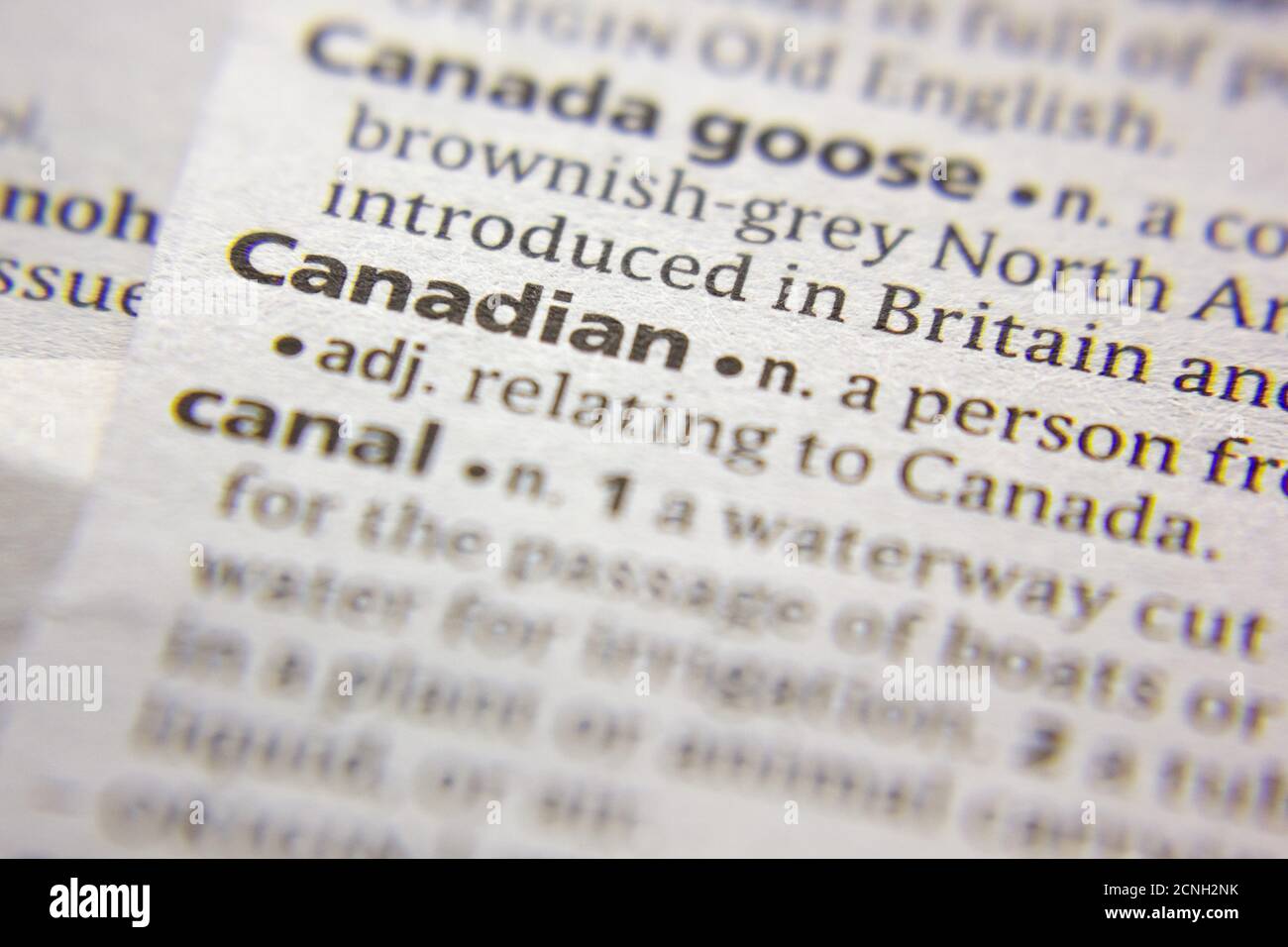 Word or phrase Canadian in a dictionary Stock Photo - Alamy