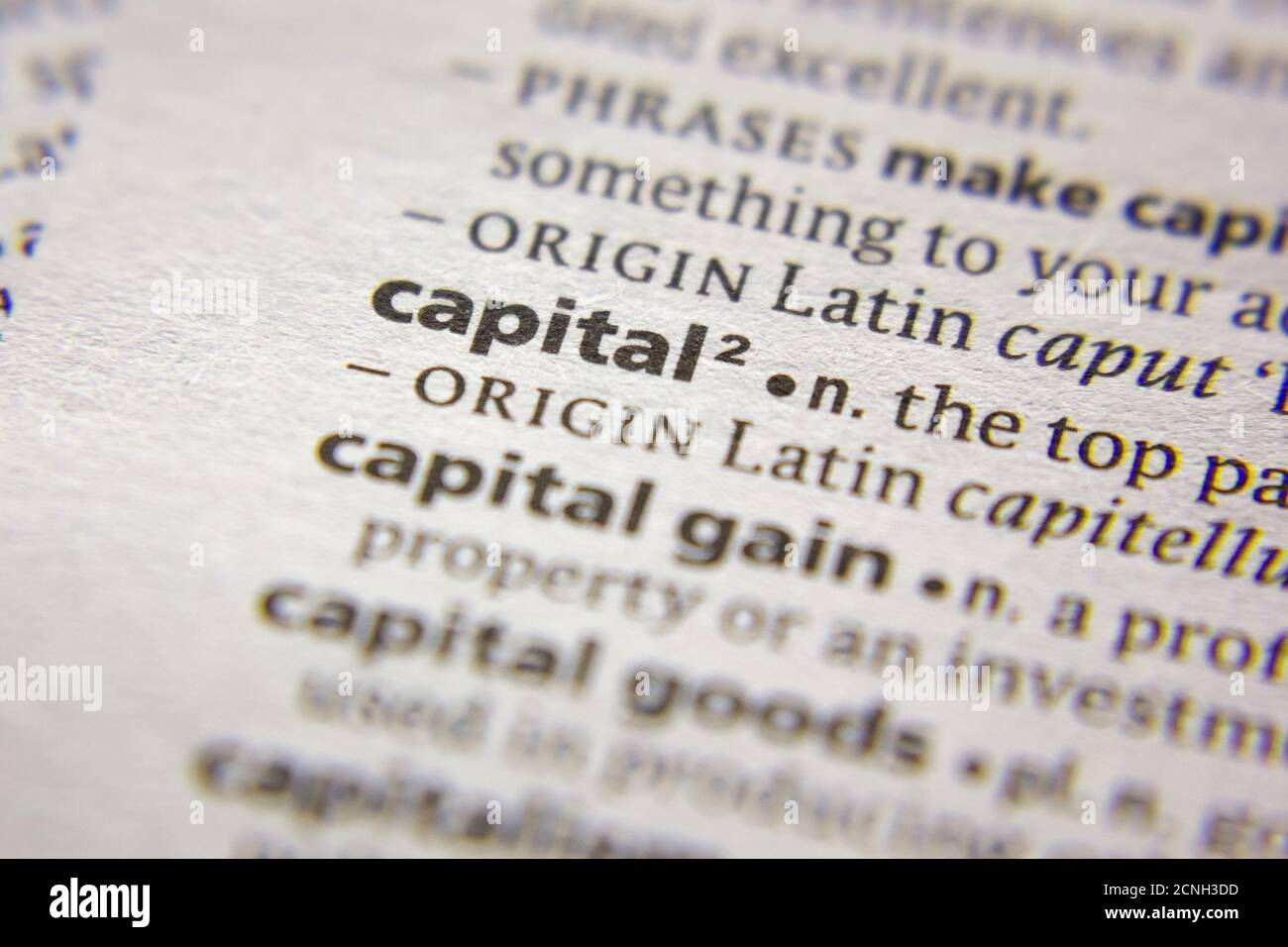 Word or phrase Capital in a dictionary Stock Photo - Alamy