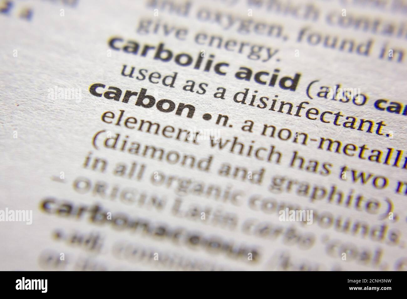Word or phrase Carbon in a dictionary Stock Photo - Alamy