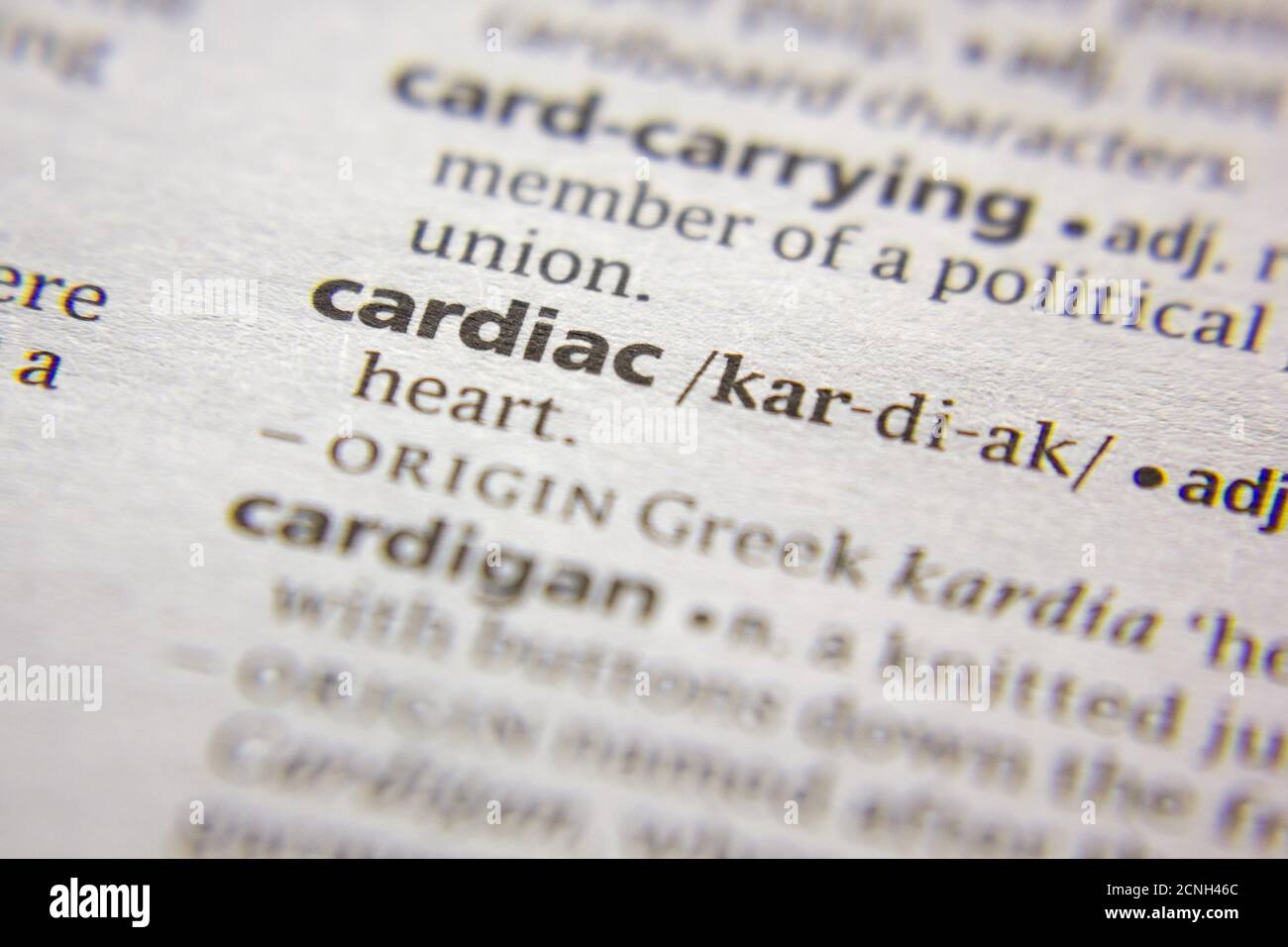 Word or phrase Cardiac in a dictionary Stock Photo - Alamy