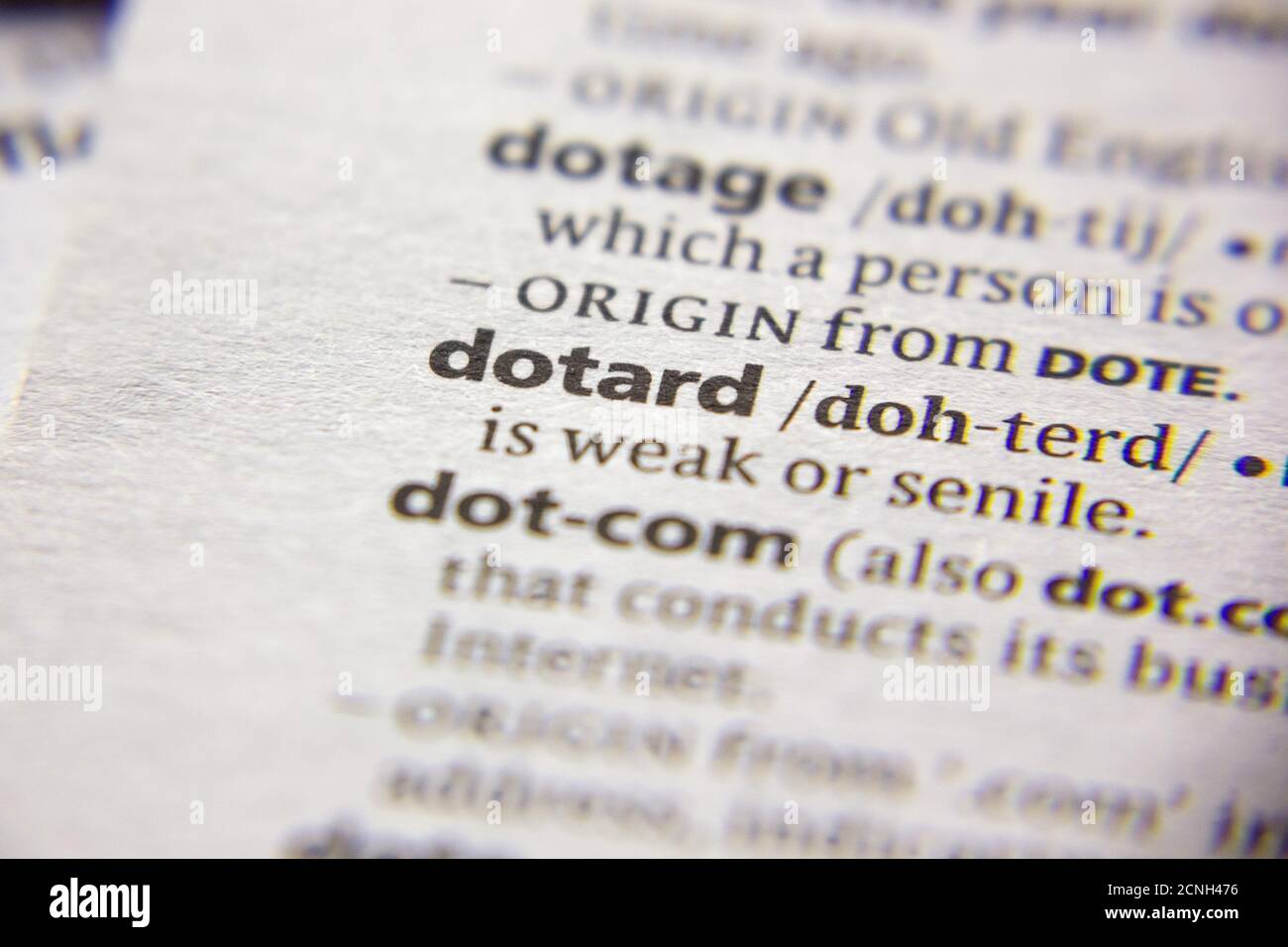 Word or phrase Dotard in a dictionary Stock Photo - Alamy
