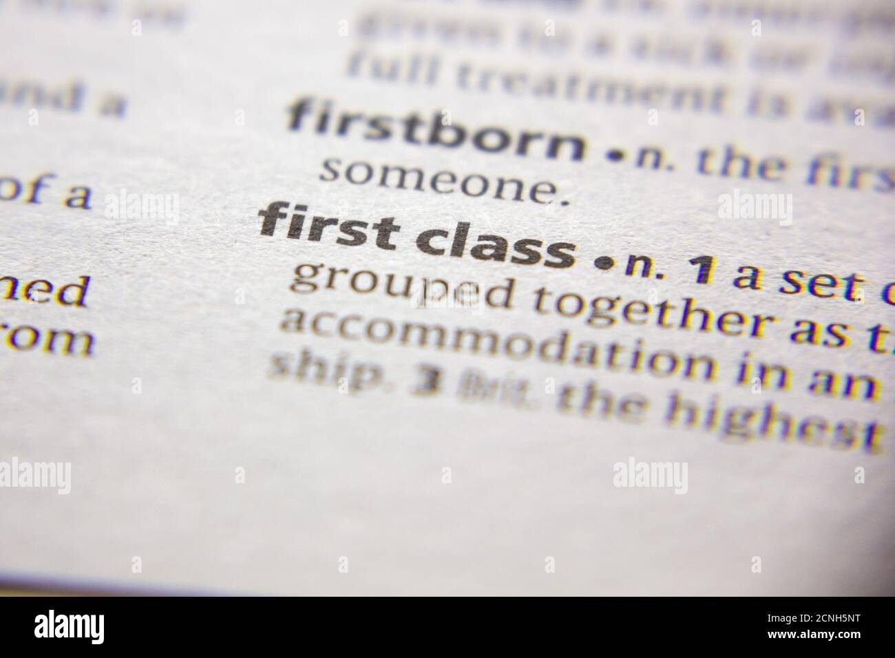 Word or phrase First Class in a dictionary Stock Photo - Alamy