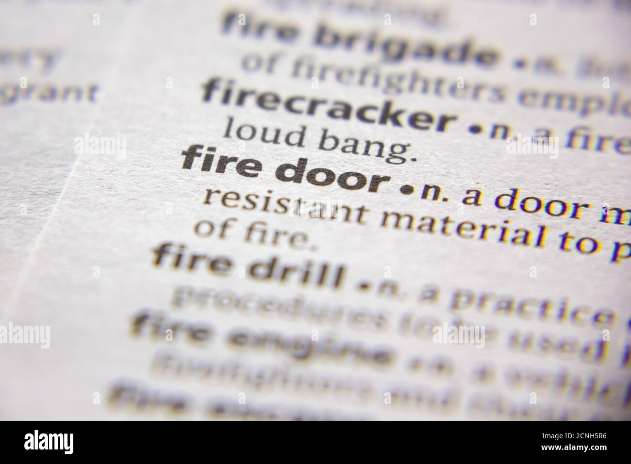 Word or phrase Fire door in a dictionary Stock Photo - Alamy