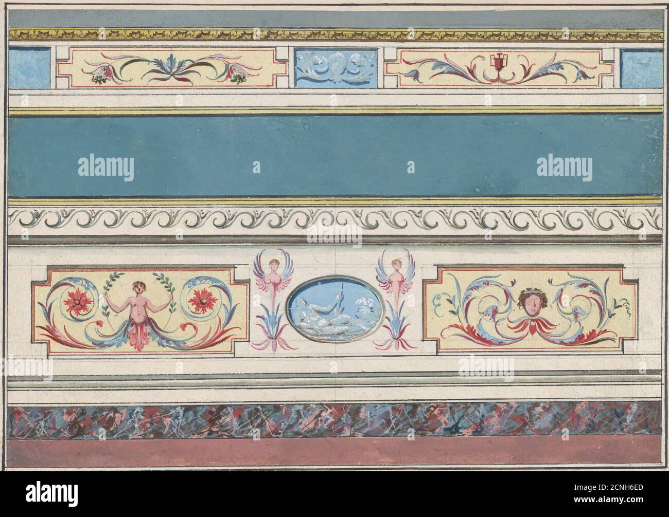 Design for the Decoration of a Cornice and Dado with Neoclassical ...