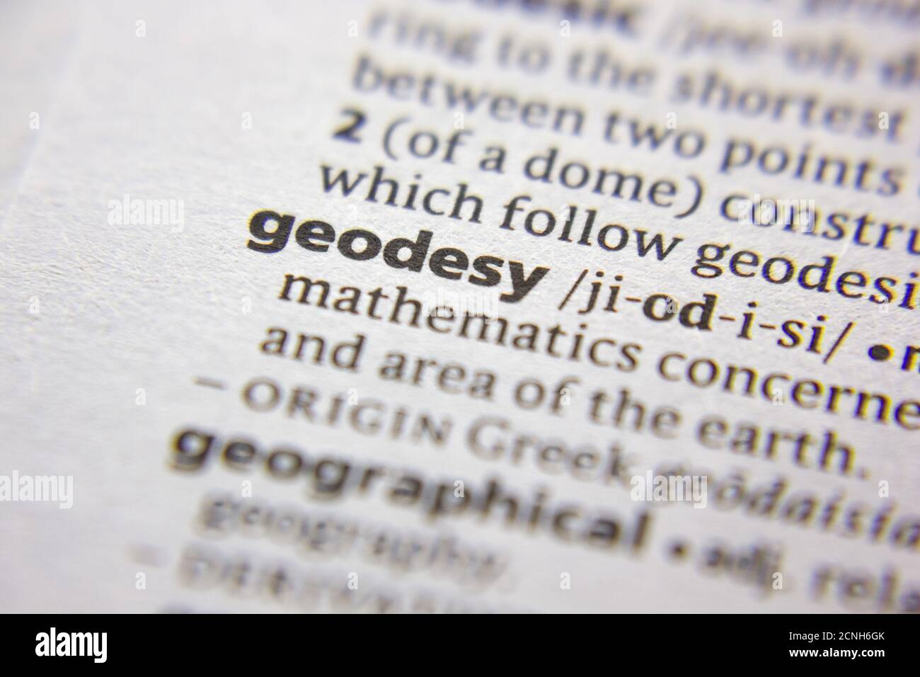 Word or phrase Geodesy in a dictionary Stock Photo - Alamy