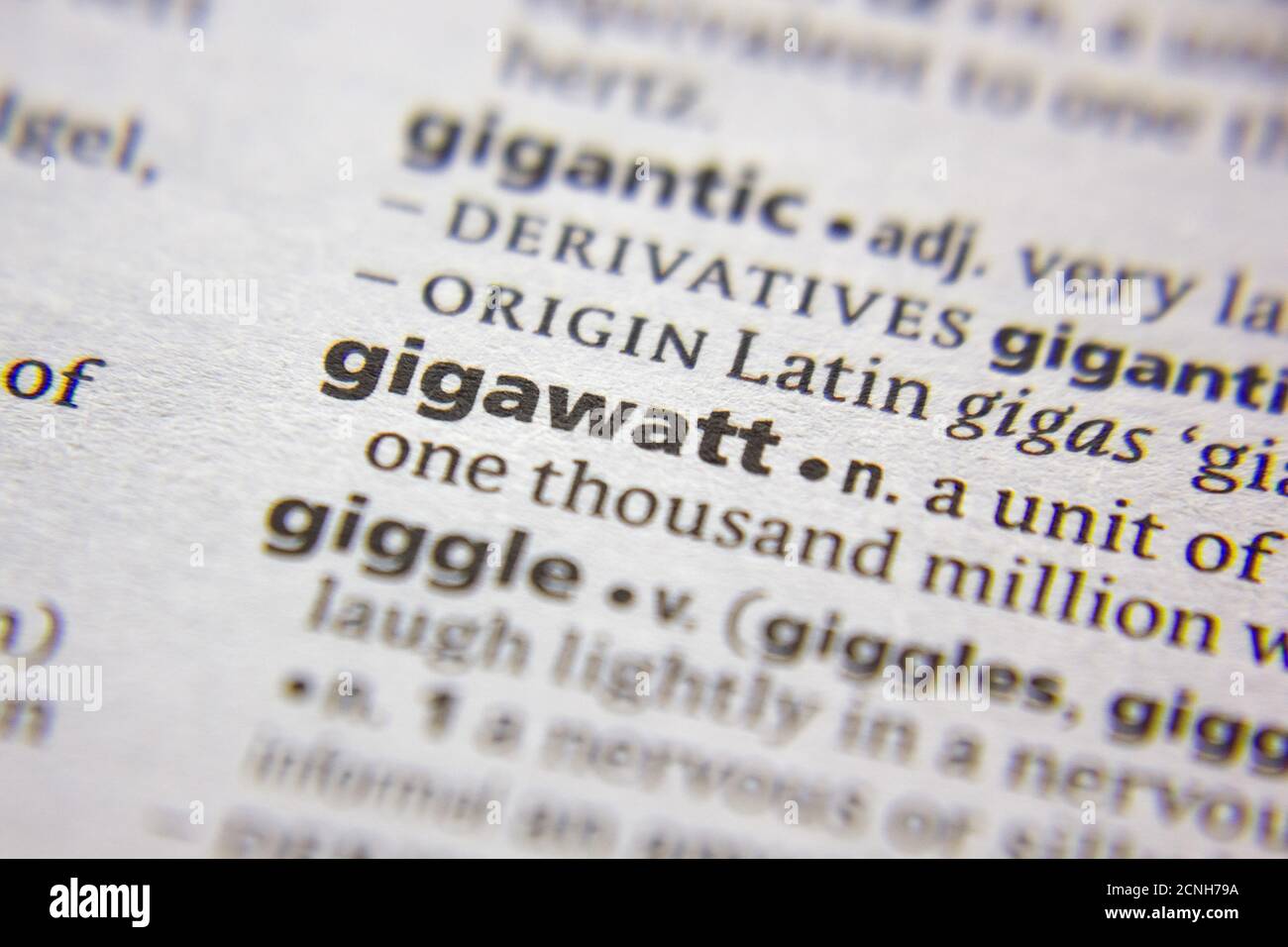 Word or phrase Gigawatt in a dictionary Stock Photo - Alamy