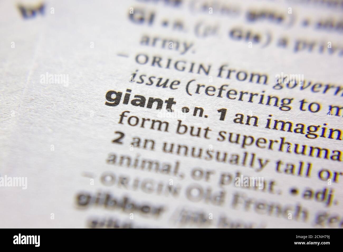 Word or phrase Giant in a dictionary Stock Photo - Alamy