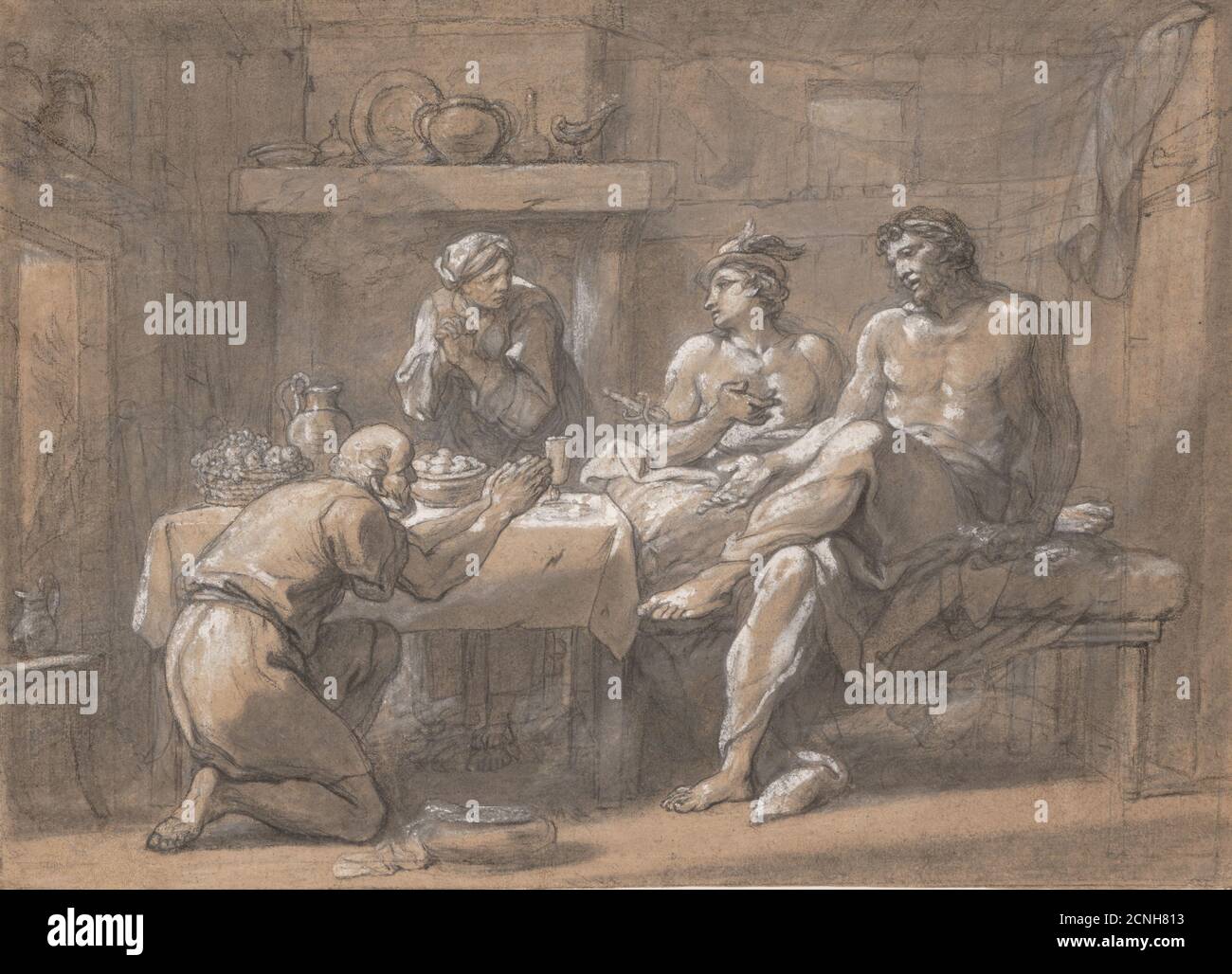Jupiter and Mercury in the House of Baucis and Philemon, 18th century ...