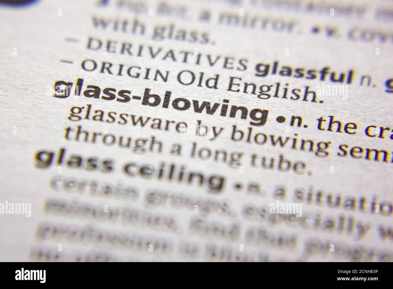 Word or phrase Glass-blowing in a dictionary Stock Photo - Alamy