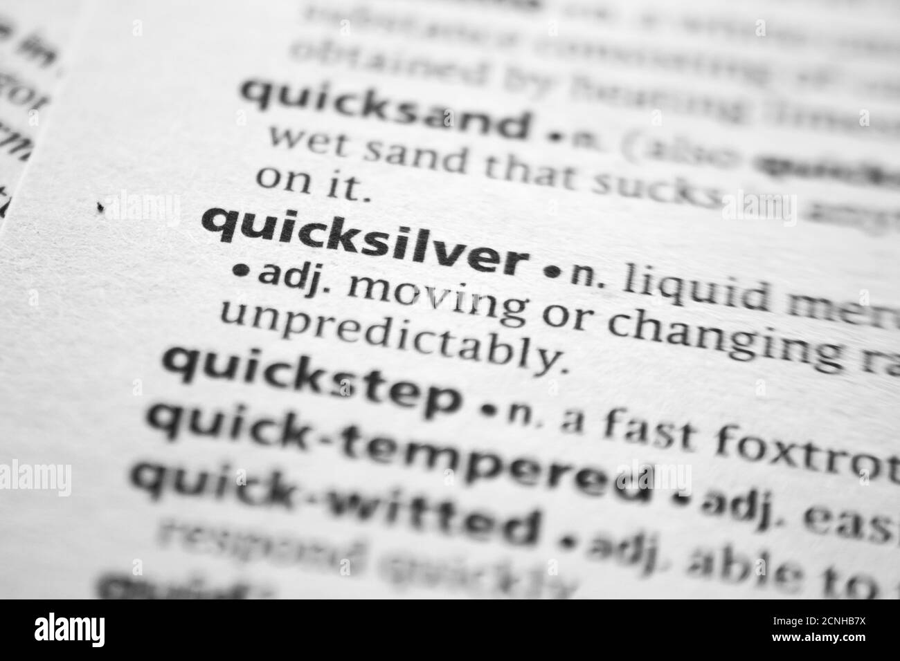 Word or phrase Quicksilver in a dictionary Stock Photo - Alamy