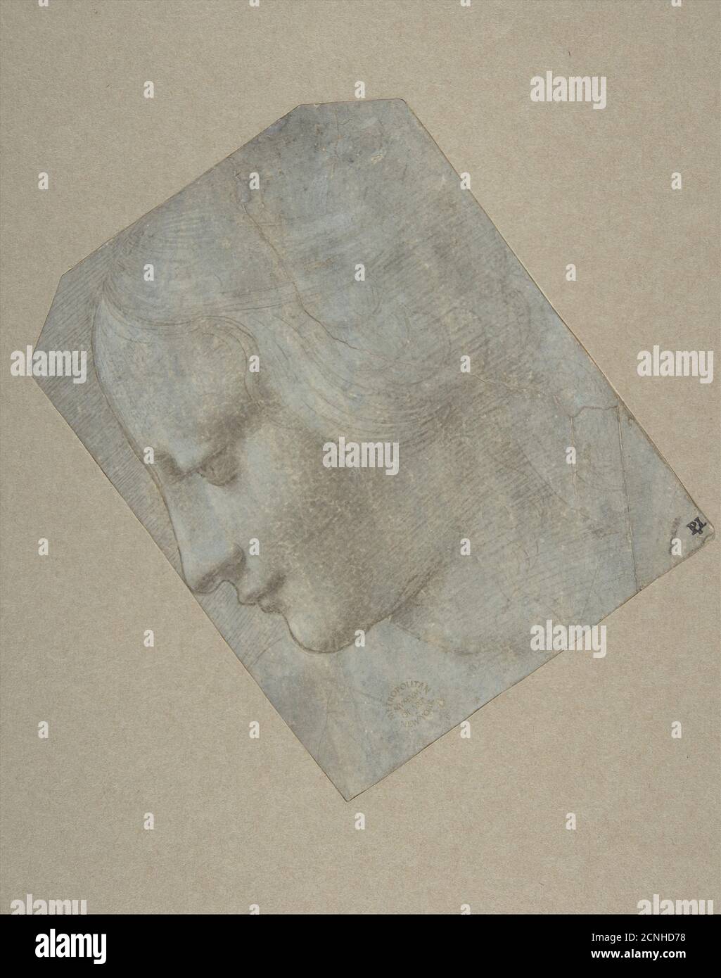 The Head of a Woman in Profile Facing Left, 1490-1500. Follower of ...