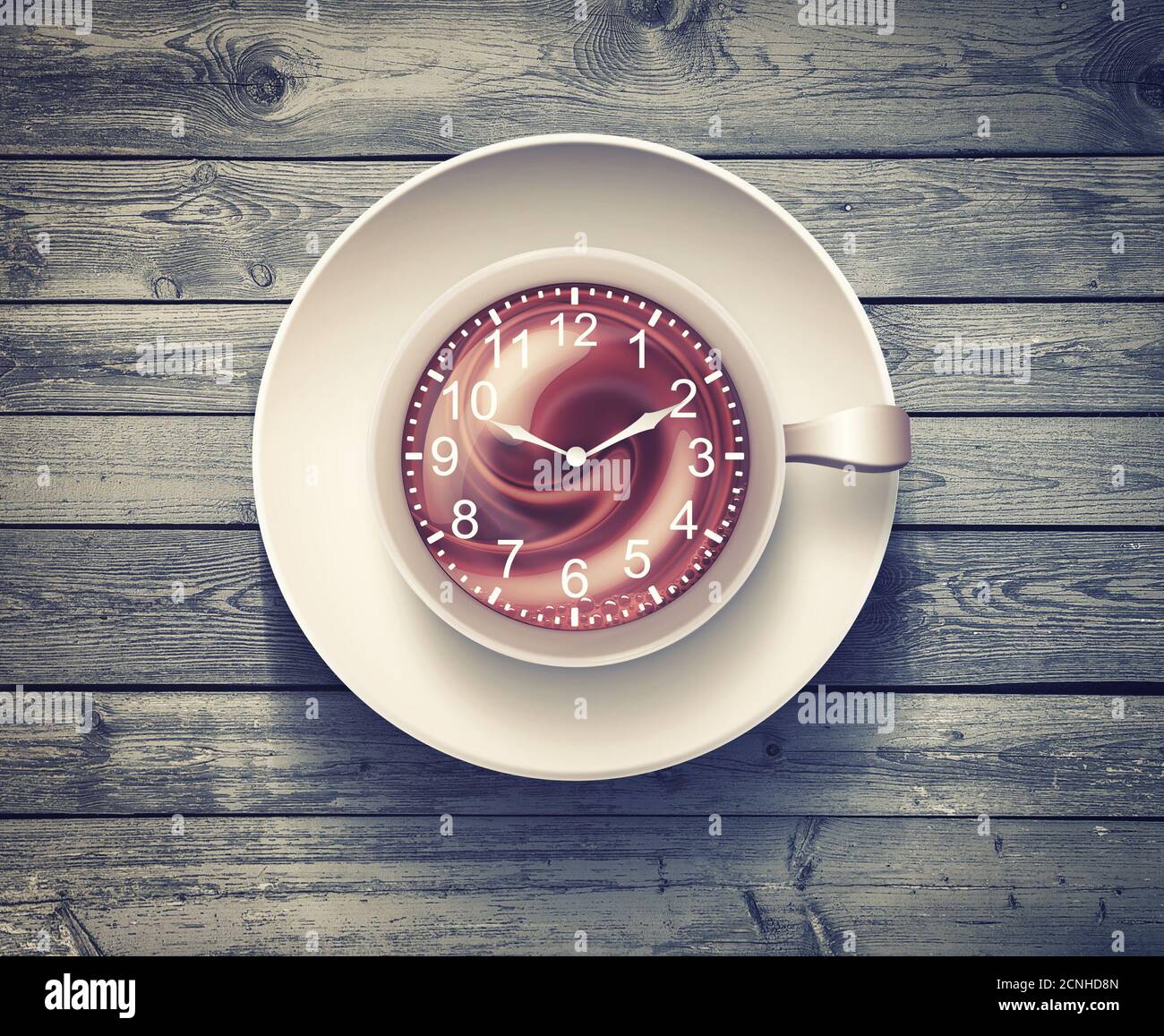coffee mug with clock Stock Photo - Alamy