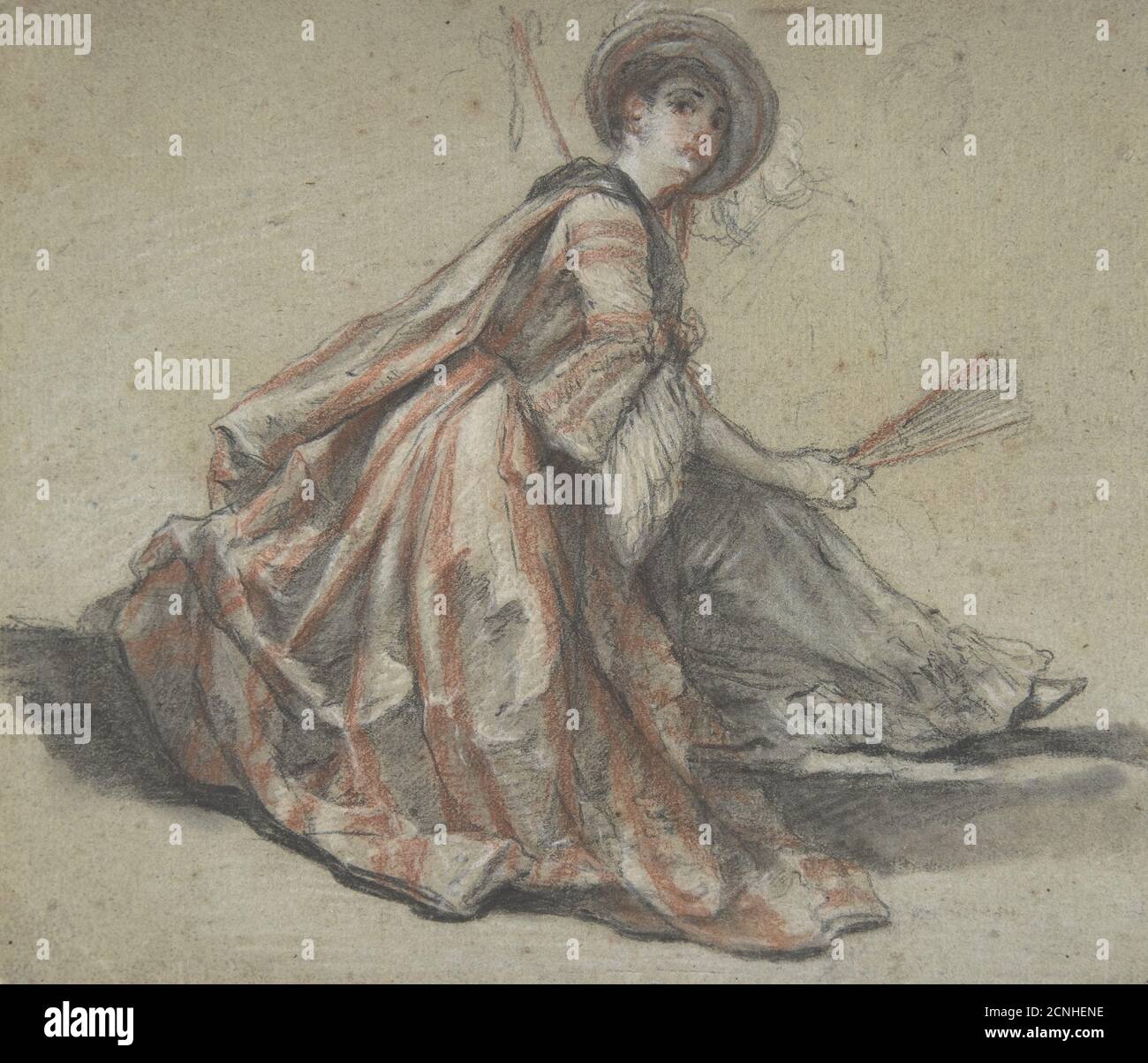 A Lady Holding a Fan, 18th century Stock Photo - Alamy