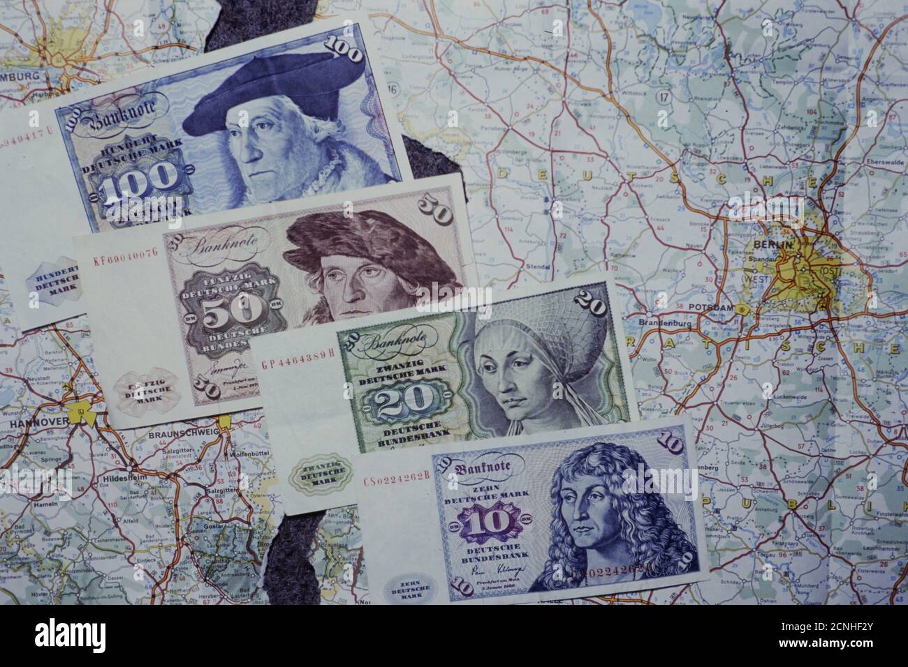 Illustration for German monetary reunification, 1990 Stock Photo - Alamy