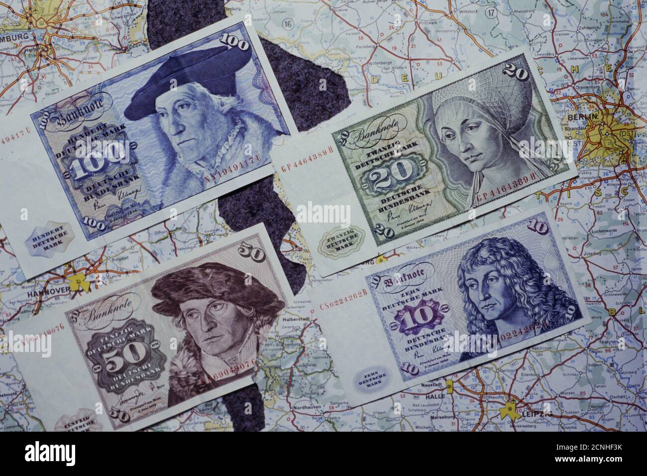 Illustration for German monetary reunification, 1990 Stock Photo - Alamy