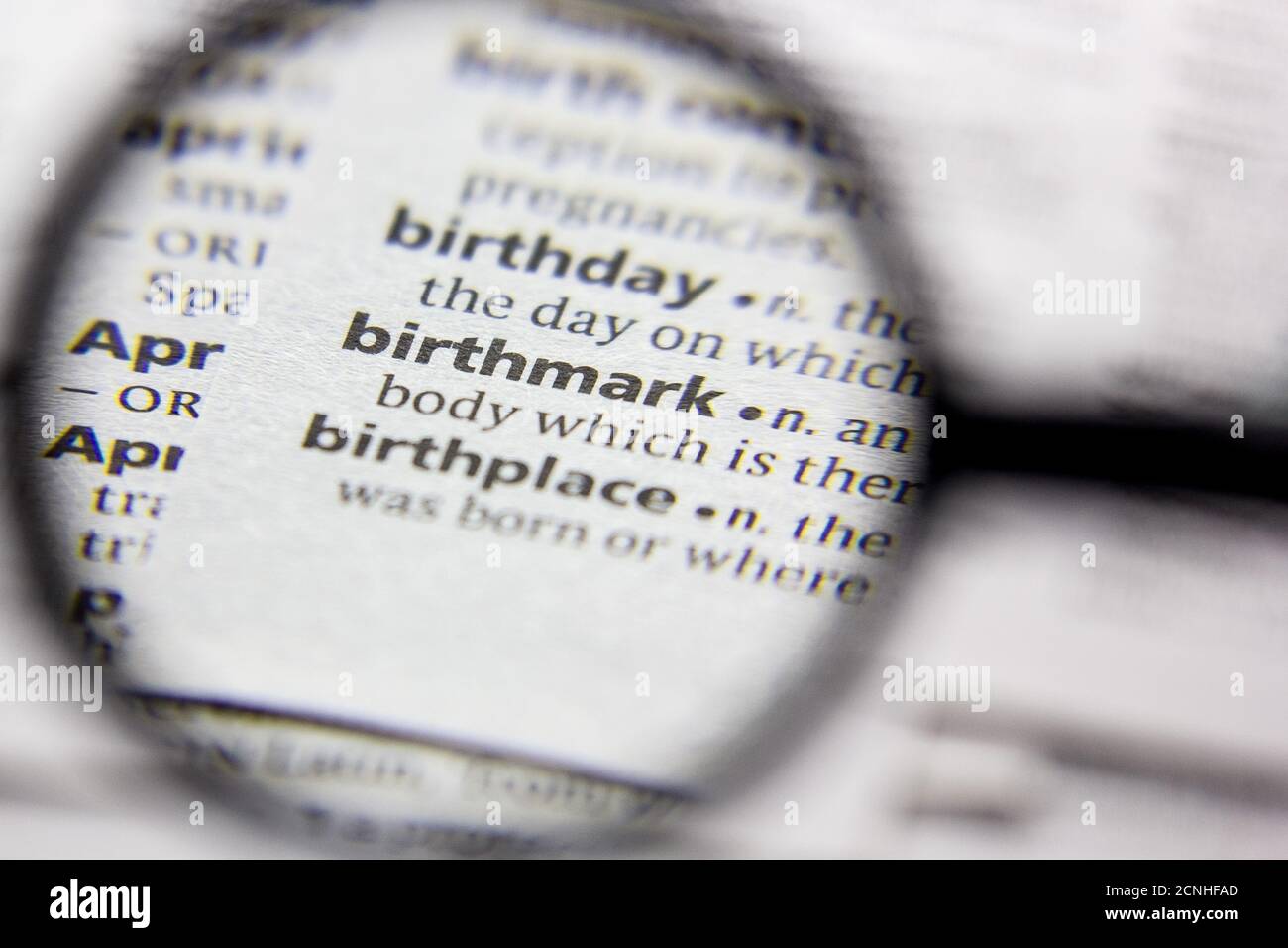 Word or phrase Birthmark in a dictionary Stock Photo - Alamy
