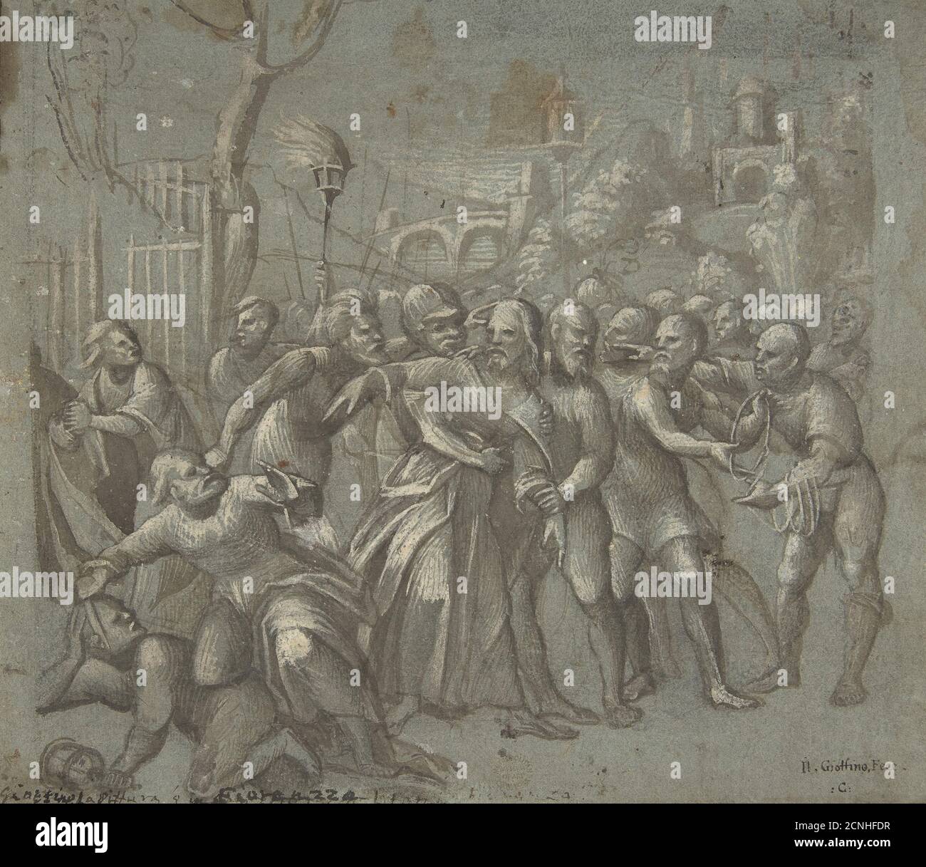 The Arrest of Christ, ca. 1545-46. Judas is pushed aside by the ...