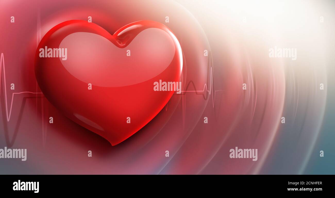 Medical background with red heart Stock Photo - Alamy