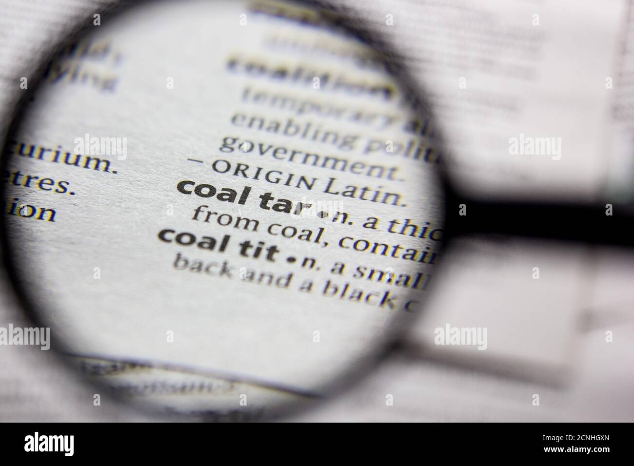 Word or phrase Coal tar in a dictionary Stock Photo - Alamy