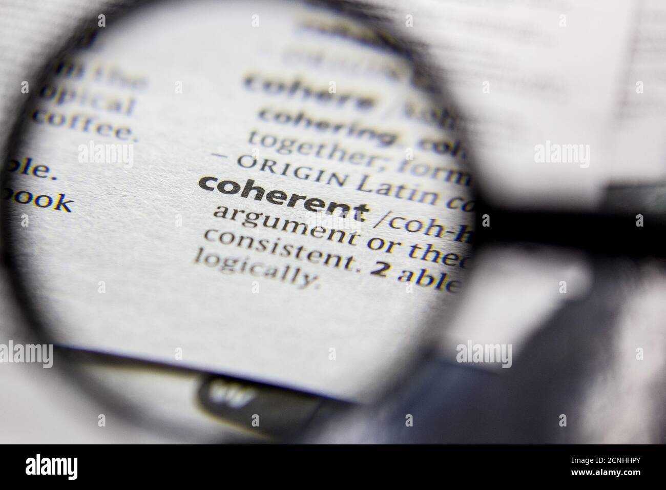 Word or phrase Coherent in a dictionary Stock Photo - Alamy