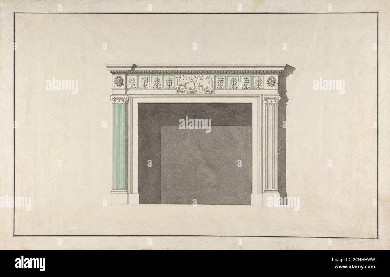Design for a fireplace, mid-18th-late 18th century Stock Photo - Alamy
