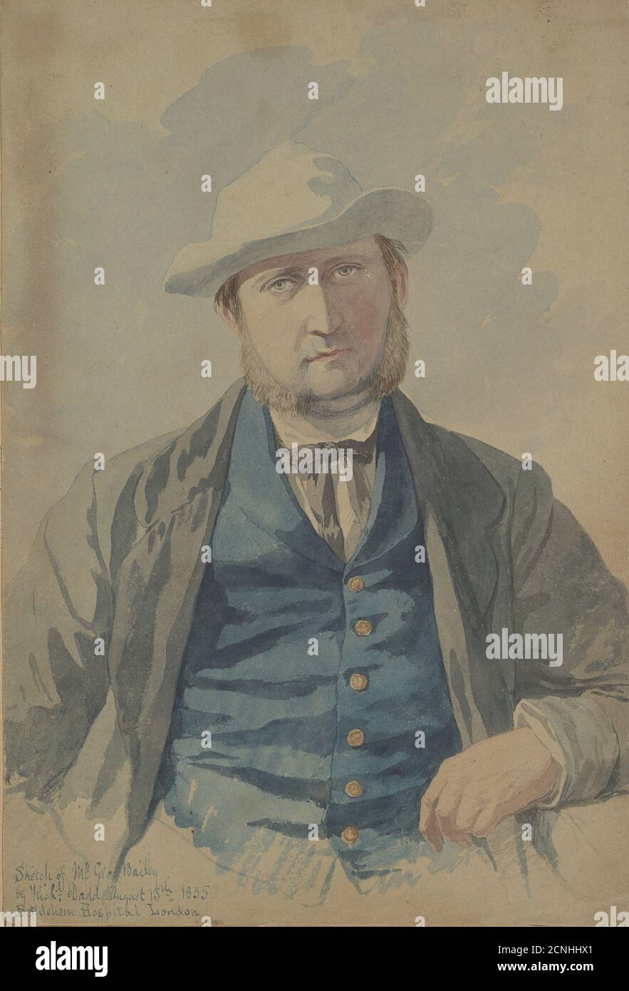 Portrait of Mr. George Bailey, 1855. George Bailey, worked at Bethlem ...