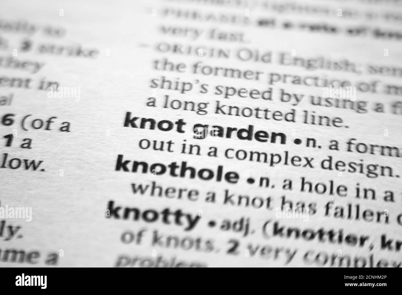 Word or phrase Knot garden in a dictionary Stock Photo - Alamy