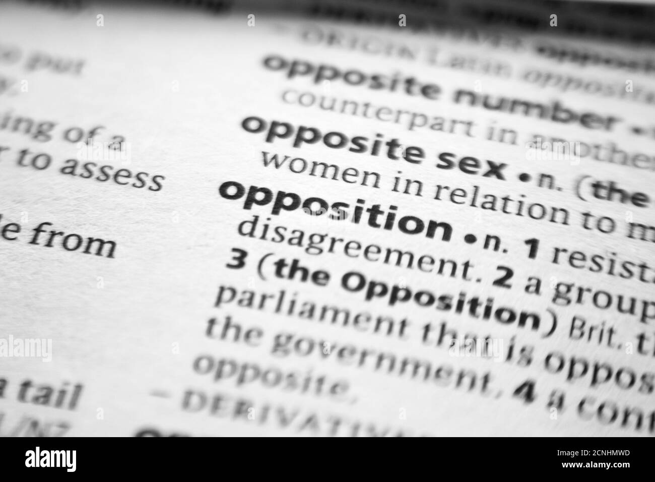 Word phrase opposition in hi-res stock photography and images - Alamy