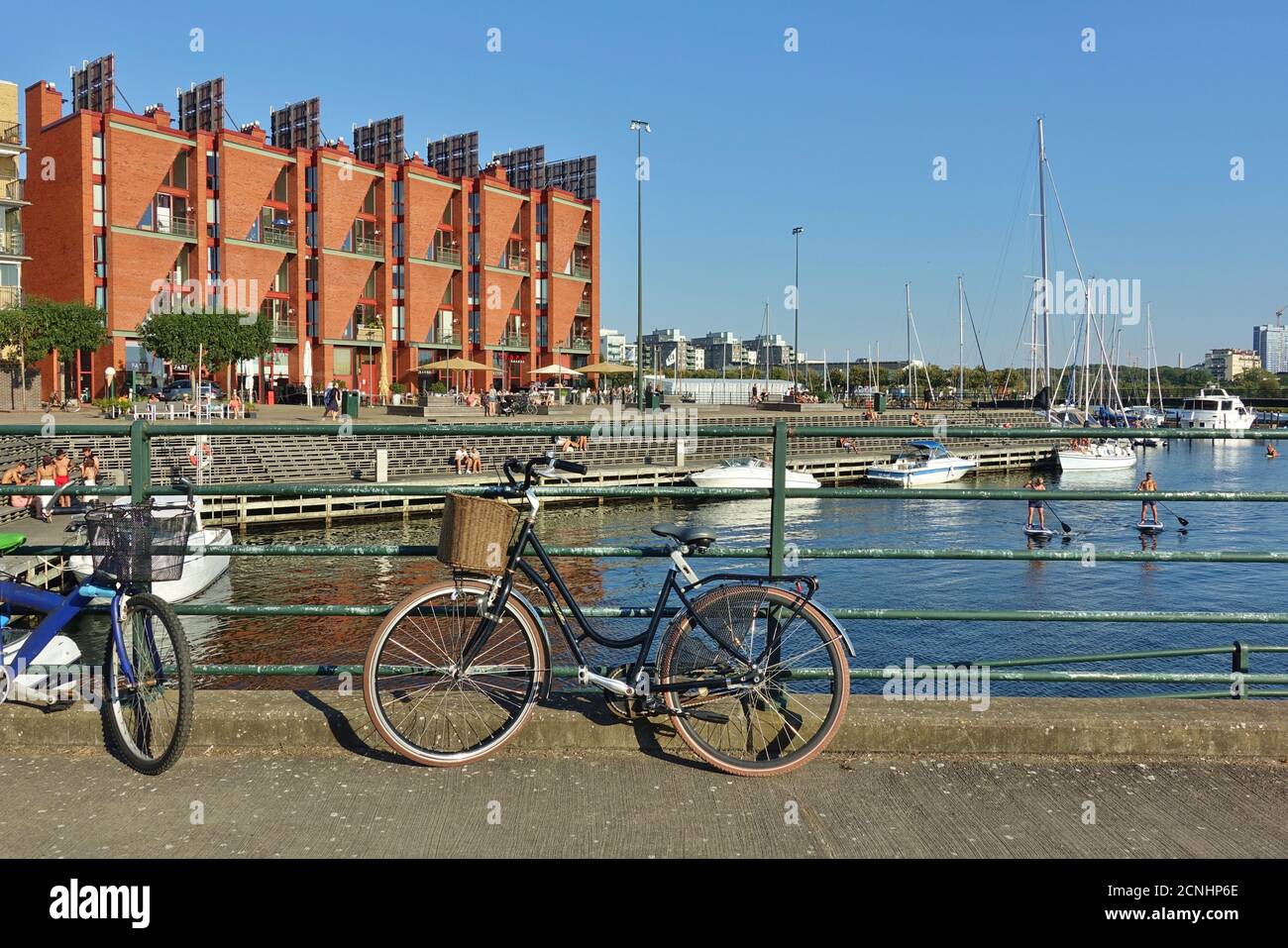 MALMO, SWEDEN -16 AUG 2020- View of boats in the marina of Västra ...