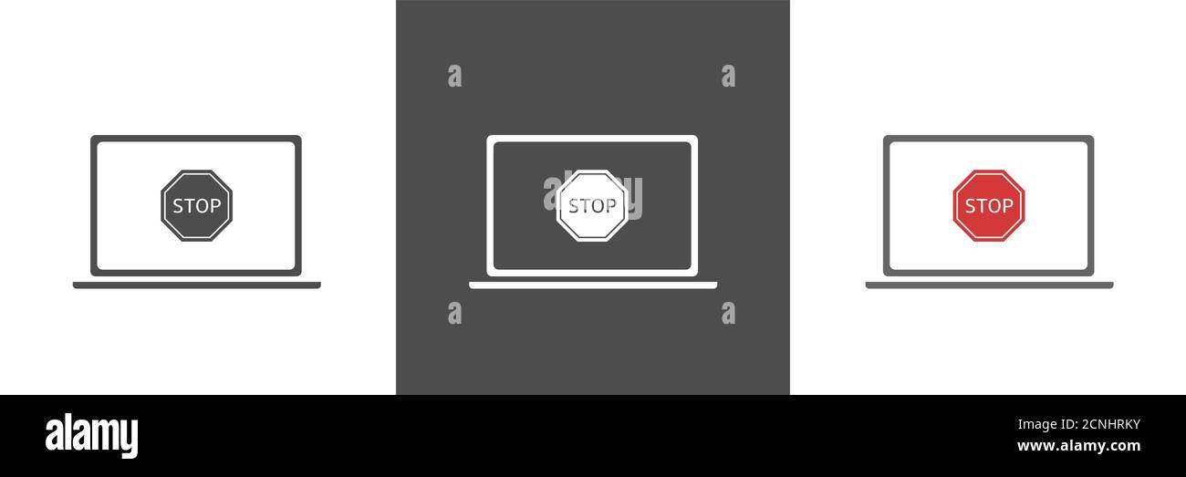 Computer and stop sign Stock Vector Images - Alamy