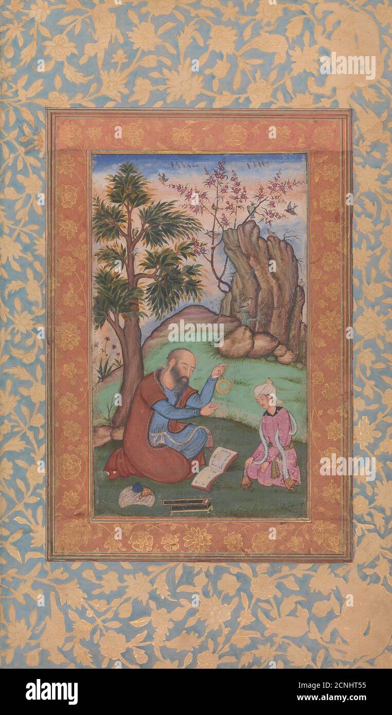 Young Prince and Mentor Sitting in Landscape, ca. 1600 Stock Photo - Alamy